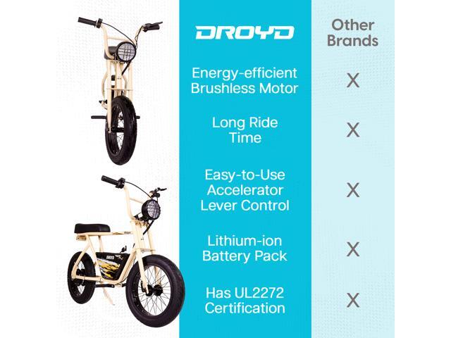 Droyd Blipper Electric Mini Bike - For Kids 13 and Up 12.5 MPH and 12 ...