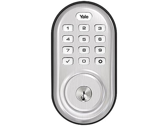 Yale R-YRD216-NR-619 Single Cylinder Deadbolt with Push Button Keypad ...