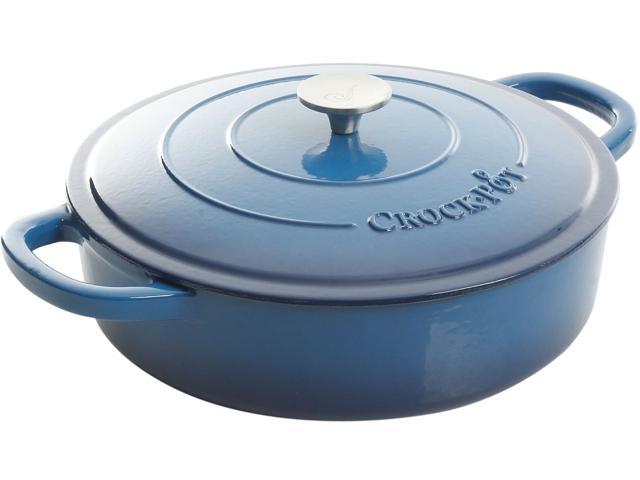 Crock Pot Artisan 5 Quart Round Enameled Cast Iron Braiser Pan with Lid ...