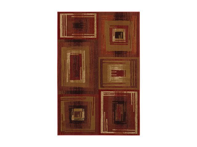 Mohawk Home Pinnacle Pinnacle Vibrations Red Rug Brown 132" x 96" x 0. ...