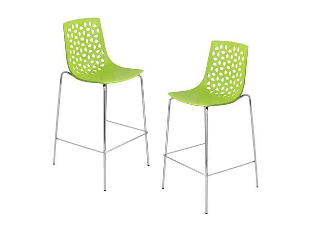 LumiSource Set of 2 of Lola Bar Stools Lime Green - Newegg.com