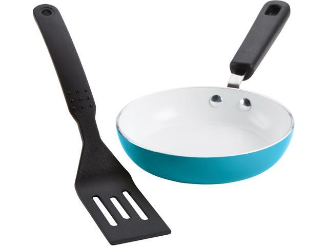 Silverstone Ceramic Nonstick Aluminum Cookware Mini Skillet and Turner ...