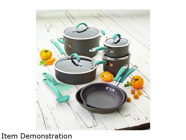 Rachael Ray Cucina Hard-Anodized Nonstick 12-Piece Cookware Set in Gray ...