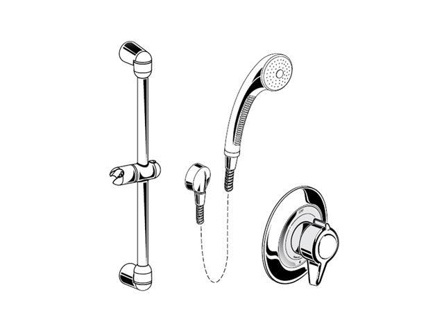 American Standard 1662.601.002 Complete Hand Shower System Kit - With ...