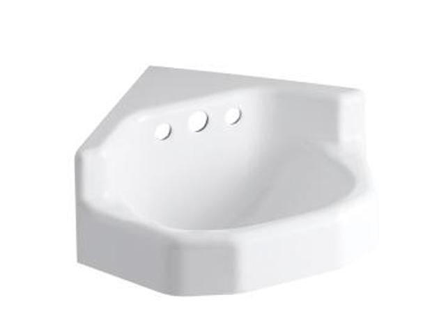 Kohler K-2766-EH-0 Marston Wall-mount Corner lavatory, Less Faucet ...