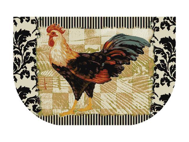 Mohawk Home New Wave Kitchen Bergerac Rooster Neutral Rug Black 18" x ...