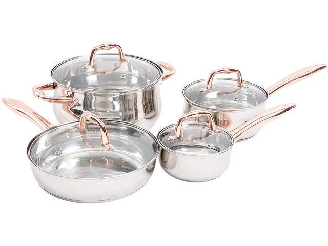 Sunbeam 112044.08 Branson 8 Piece Cookware Set with Copper Plate Handle ...