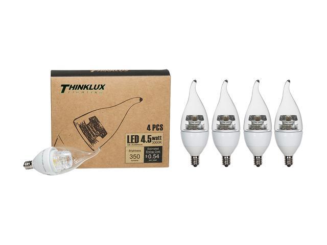 Thinklux 4-PK-TKUCA35S01-4.5W-830-E12 40 Watts Equivalent LED Light ...