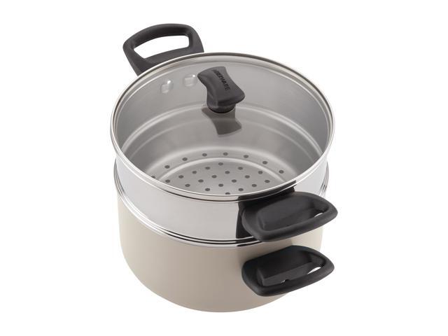 Farberware Nonstick Aluminum Covered Saucepot & Steamer Insert, 3-Quart ...