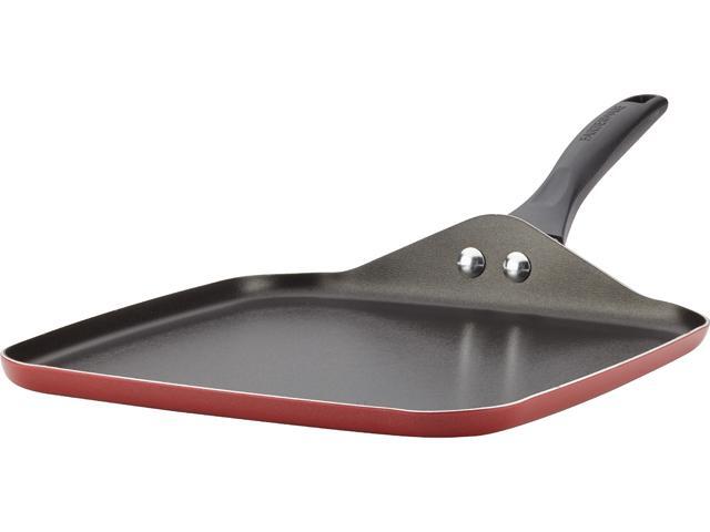 Farberware Dishwasher Safe Nonstick 11-Inch Square Griddle, Red ...