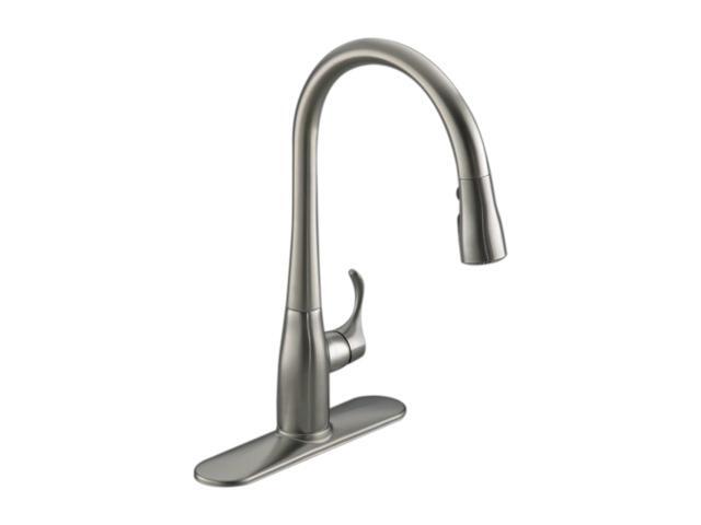 KOHLER K-597-VS Simplice Pull-Down Secondary Faucet Stainless - Newegg.com