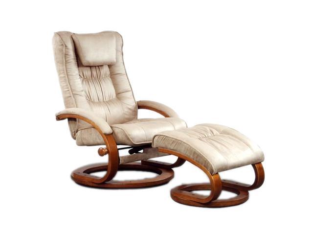 Mac Motion Chairs Mocha Brown Microfiber Swivel, Recliner with Ottoman ...