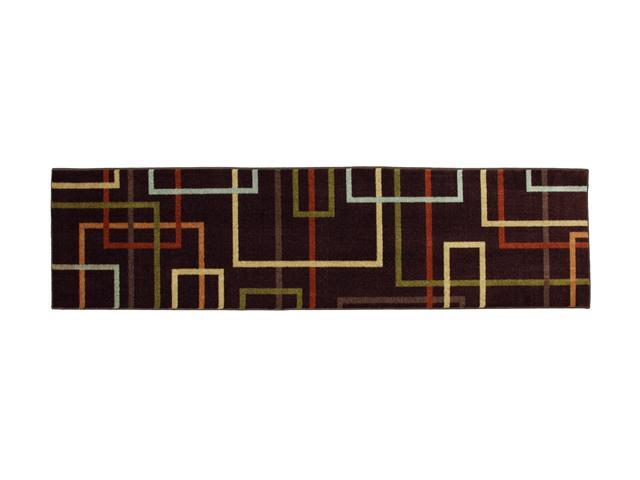 Mohawk Home New Wave Aames Kaleidoscope 24"X96" Rug Dark Brown Runners ...