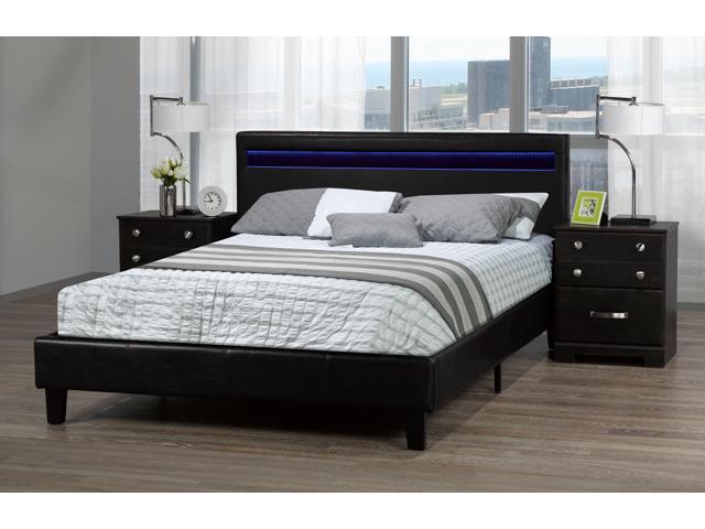 Brassex Dhara Double Platform Bed Led Lighting - Black (LX688 F BLK ...