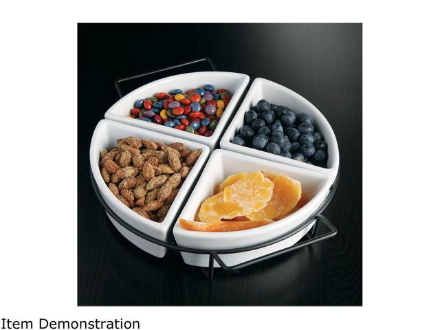 Gibson Overseas Gracious Dining 4 Section Tidbit Dish Set w/ Wire Rack ...