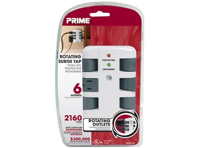 PRIME PB503105 6-Outlet 2160J Swivel Surge Protector Tap - Newegg.com