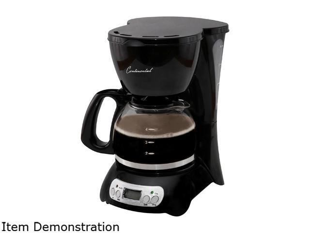 Continental Electric CP43929 4-Cup Digital Coffee Maker, Black - Newegg.com