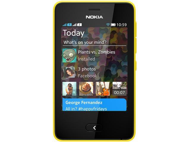 Nokia Asha 501 Yellow Touch Screen 3.15 MP Camera Bluetooth Unlocked ...