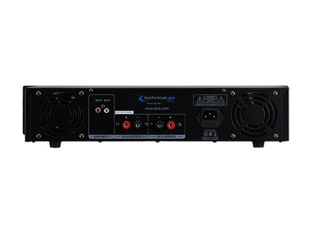 Technical Pro AX2000 2U Professional 2CH Power Amplifier - Black ...