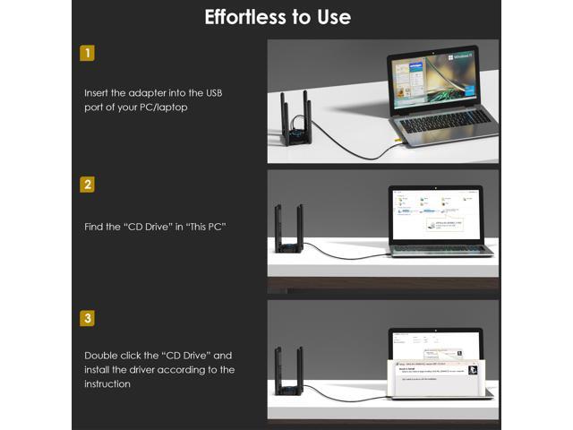 WAVLINK AX5400 USB 3.0 WiFi Adapter, Wi-Fi 6E Tri-band 2.4/5/6GHz ...
