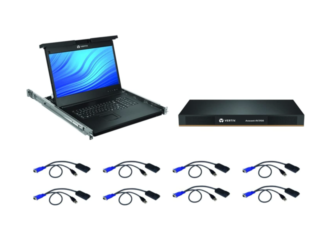 Vertiv Avocent LRA Rack Console 18.5" LCD Widescreen8-Port Keyboard ...