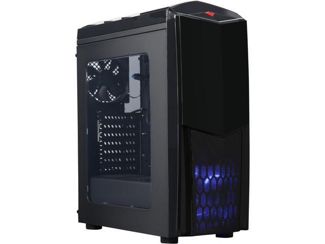 HEC 5BX5 Black Steel ATX Mid Tower Computer Case with 1 x 12cm Blue LED ...