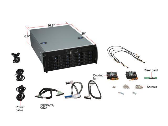 Chenbro Case RM41416B (RM41416ML-T) 4U DP with 16 x H/S HDDs , Mini SAS ...