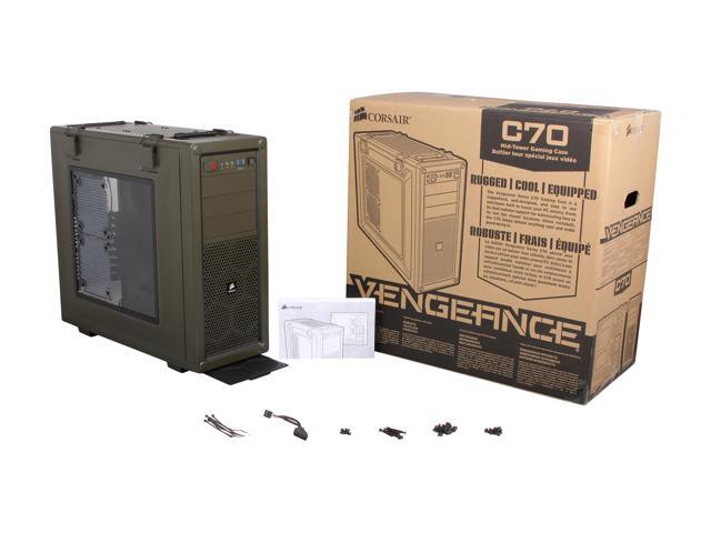 Corsair Vengeance C70 (CC-9011018-WW) Military Green Computer Case ...