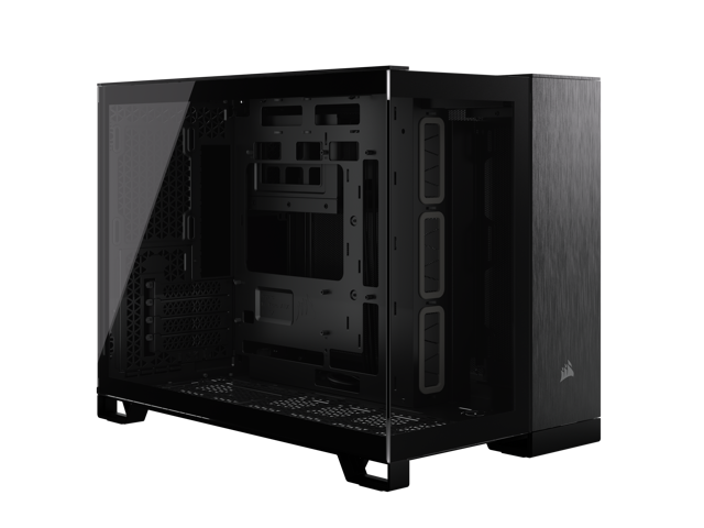 CORSAIR 2500X Micro ATX Dual Chamber PC Case, Black/Obsidian Aluminum ...