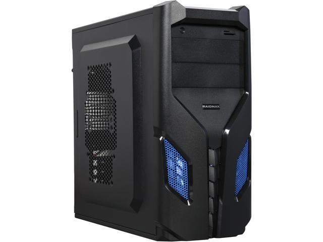 RAIDMAX EXO ATX-108BUP Black / Blue Computer Case with Pre-installed ...