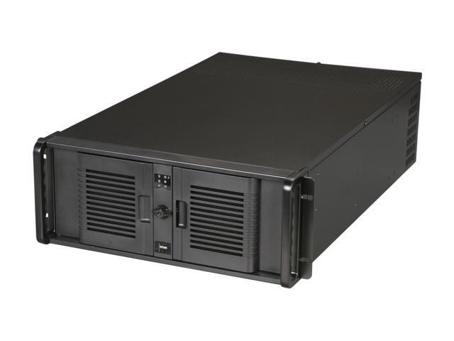 iStarUSA D407PL-DE6BK35R-RAIL26 Black Aluminum / Steel 4U Rackmount ...