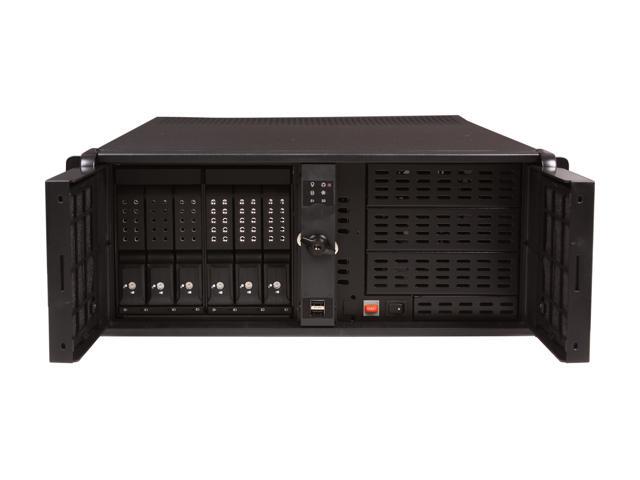iStarUSA D407PL-DE6BK Black Aluminum / Steel 4U Rackmount Server ...