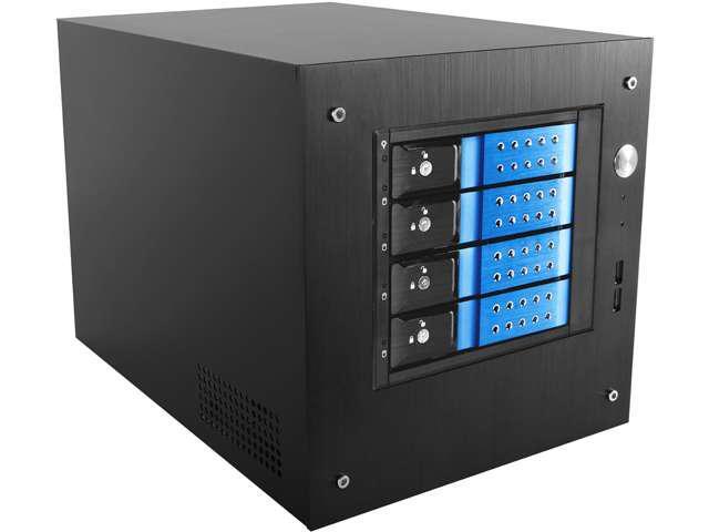 Compact Stylish 4x 3.5" Hotswap Trayless mini-ITX Tower - Blue HDD ...
