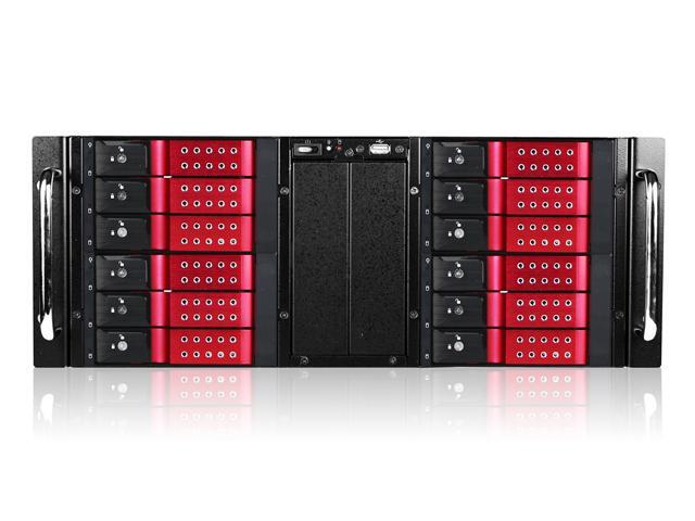 iStarUSA D410-DE12RD Red 4U 12-bay Stylish Hotswap Trayless Storage ...