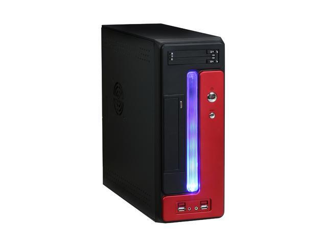 Athena Power CA-1015CRH21 Black / Red Computer Case wtih dual 2.5" SATA ...