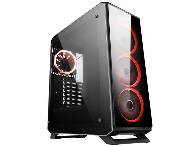 Open Box: SAMA Adventurer-RGB Black Dual USB3.0 Steel/ Tempered Glass ...