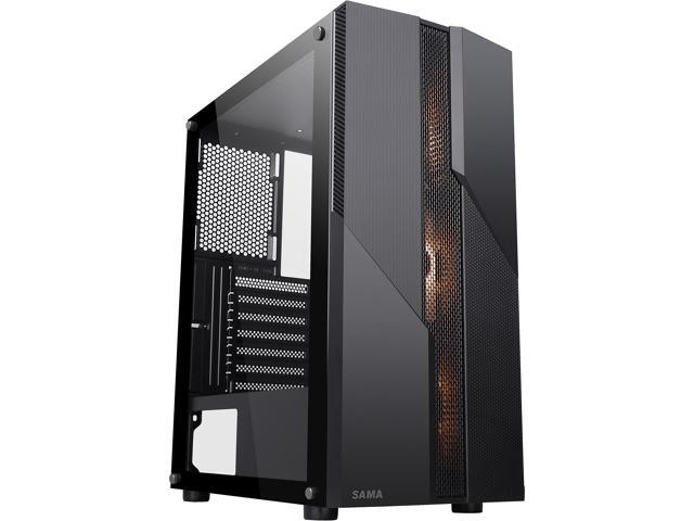 SAMA SAMA-M2-ARGB Black Steel / Tempered Glass ATX Mid Tower Computer ...