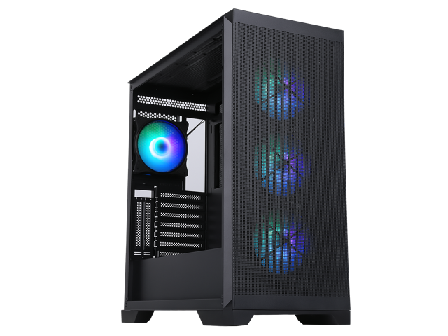 Sama IDX8-ARGB-BK Black Dual USB3.0 Steel/ Tempered Glass ATX Mid Tower ...