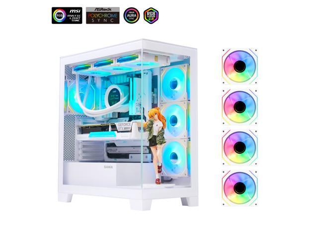 Open Box: Sama Neview 2351 White Dual USB3.0 and Type C Tempered Glass ...