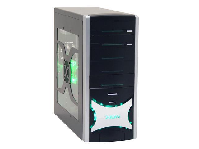XION Solaris XON-401 Black with Green LED Light Steel ATX Mid Tower ...