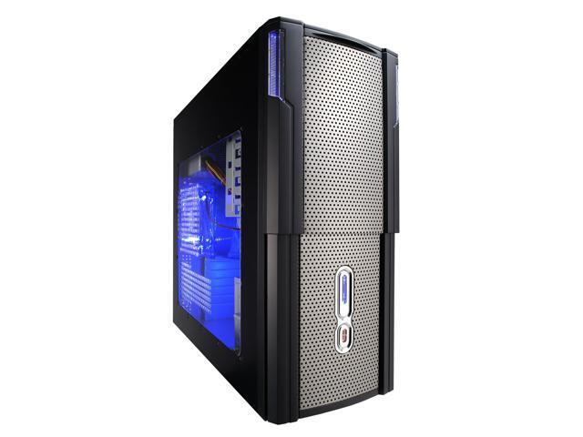 XION Hydraulic XON-566TB Black with Blue LED Light Computer Case ...