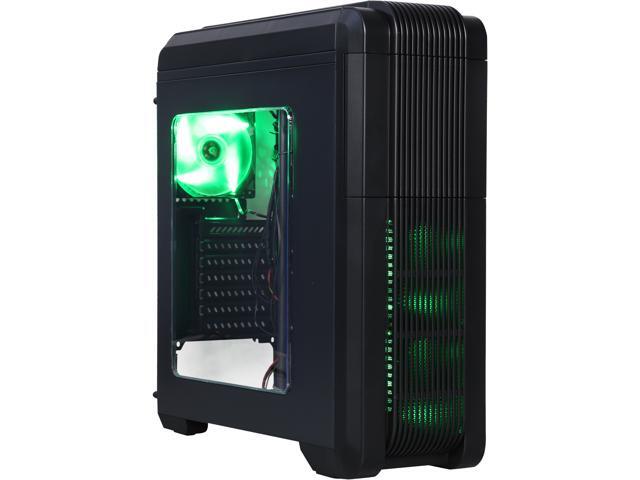 DIYPC Adventurer-I8-G Black / Green Computer Case - Newegg.com