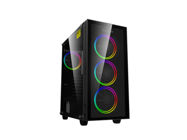 Gamemax Draco XD Black USB3.0 Tempered Glass ATX Mid Tower Gaming ...