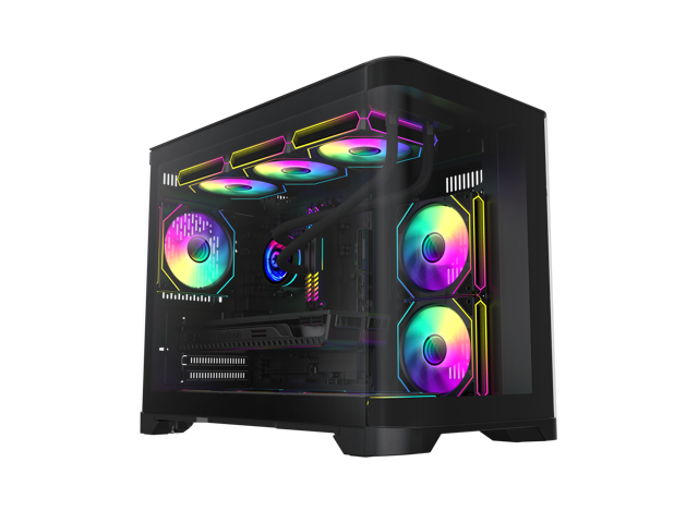 GAMEMAX HYPE- M Black Micro -ATX USB3.0 Front Curve Tempered Glass ...