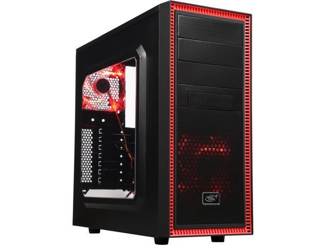 Deepcool TESSERACT SW Red SPCC Plastic Rubber Coating ATX Mid Tower ...