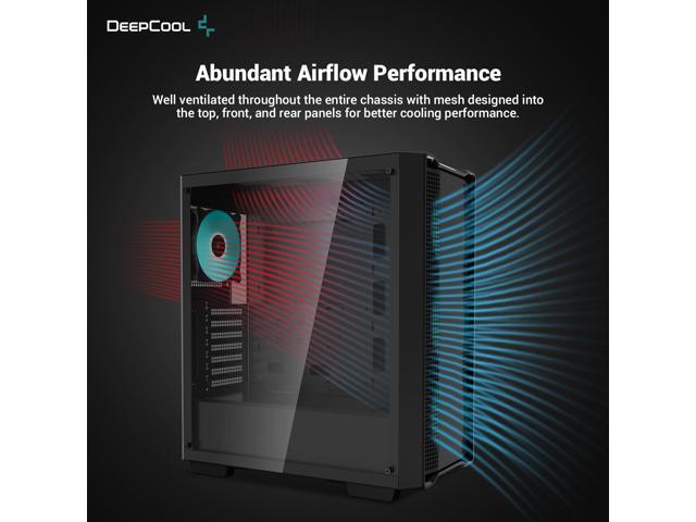 DeepCool CC560 Mid-Tower ATX PC Case, 4x Pre-Installed 120mm LED Fans ...