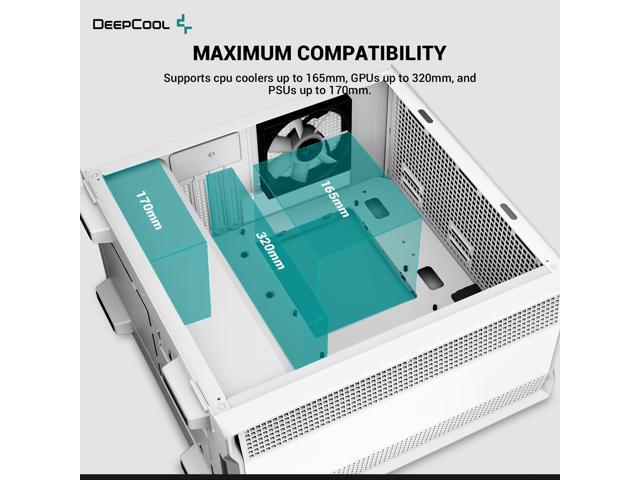 DeepCool CC360 WH ARGB M-ATX Airflow case, 3x Pre-Installed 120mm ARGB ...