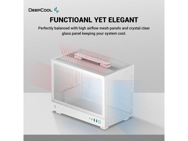 DeepCool CH160 WH Mini-ITX PC Case, High Airflow Mesh Panels, Full ...