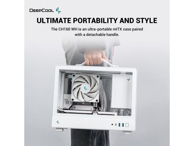 DeepCool CH160 WH Mini-ITX PC Case, High Airflow Mesh Panels, Full ...