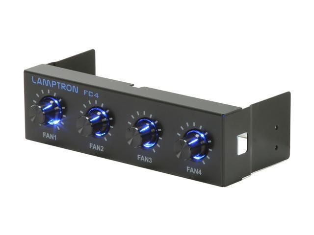 Lamptron 5.25" 4-channel fan controller, 20w/channel, 3-pin fan & molex ...